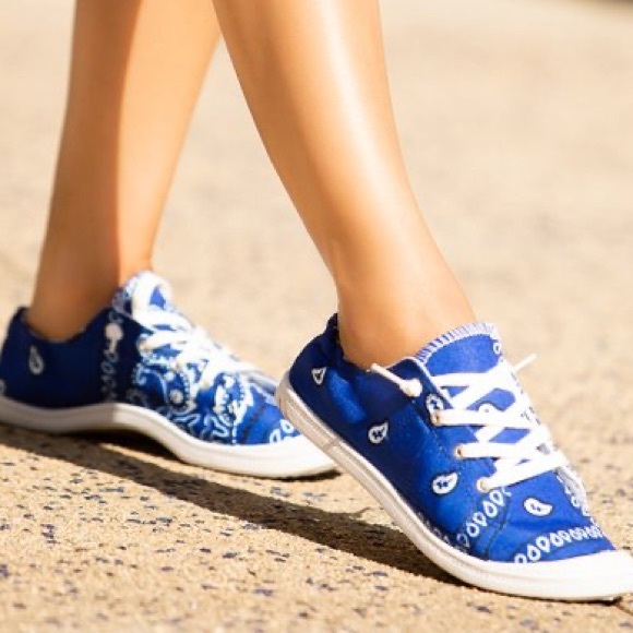 Shoes | Blue Bandana Sneaker | Poshmark